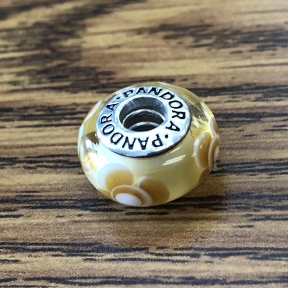 Pandora | Jewelry | Authentic Pandora Yellow Flower Murano Glass Charm ...